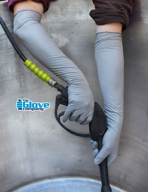 TGC Grey Nitrile Gloves 400mm - 40pk - Safe1